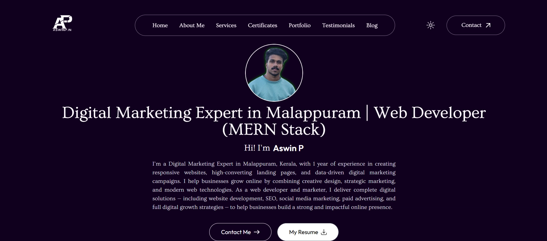 Digital Marketing Expert in Malappuram — Aswin P